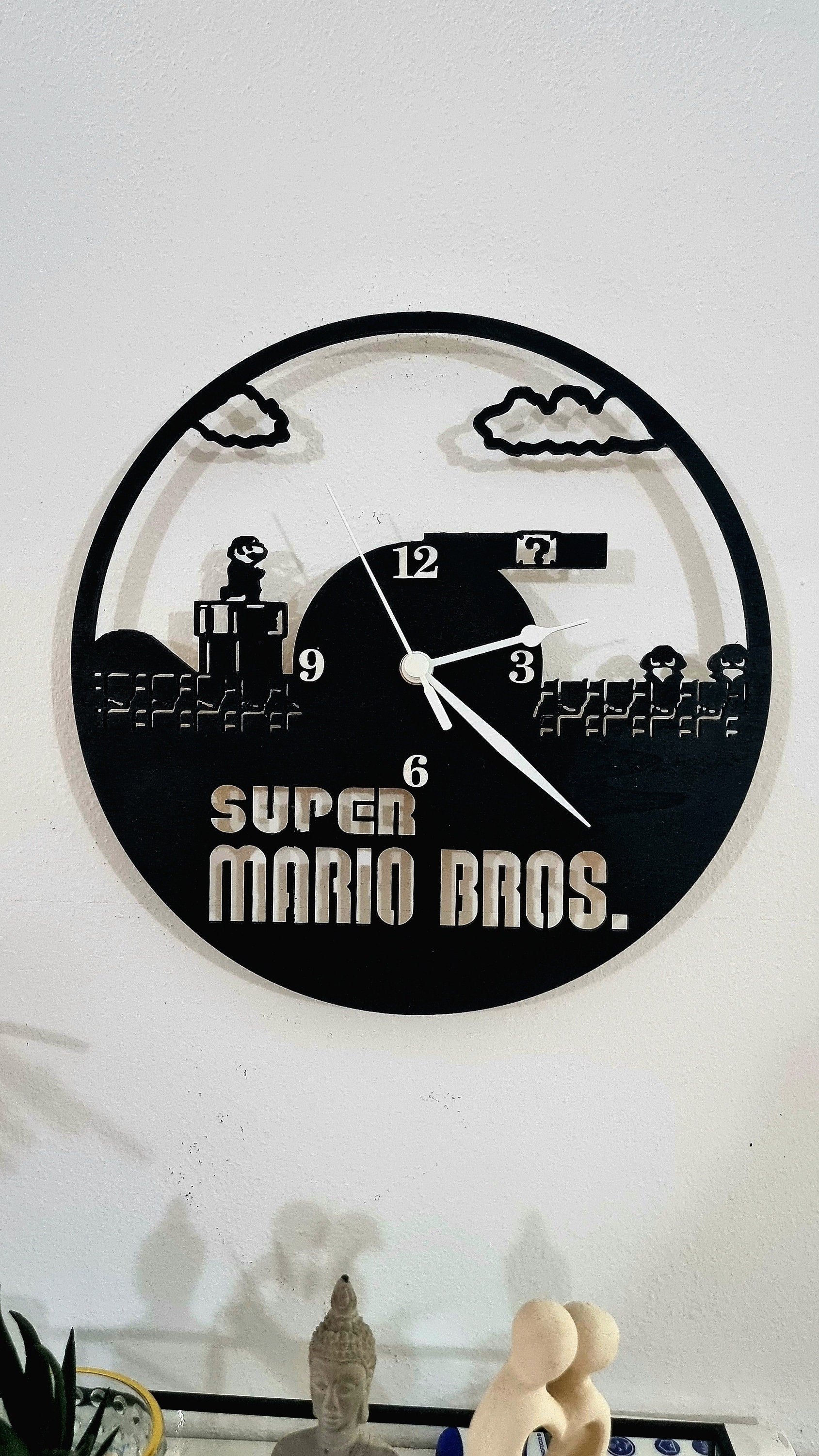 Patrón de reloj Super Mario Bros DXF SVG para máquina de corte láser ...