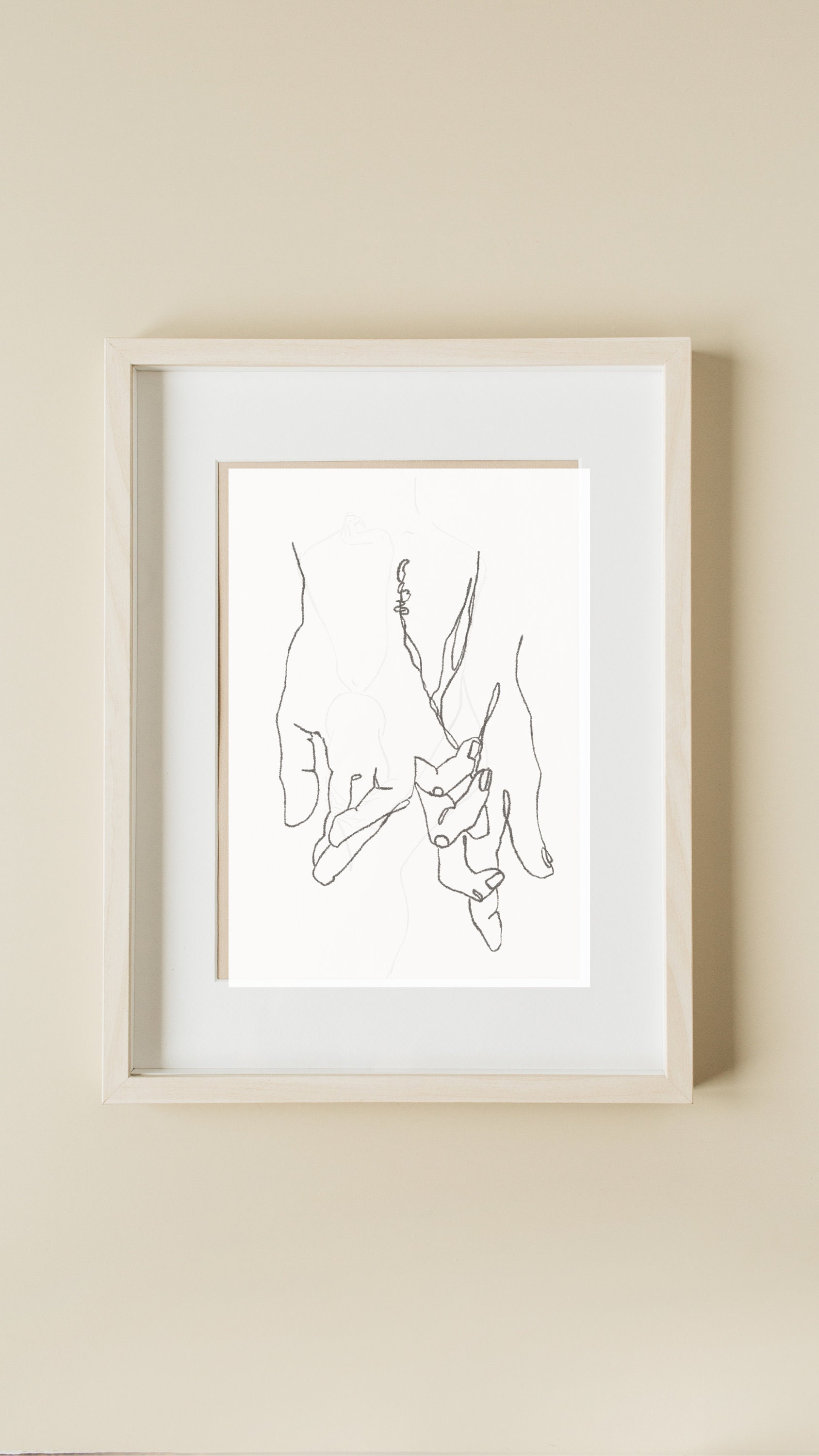 Holding Hands Art, Minimalist Hand Print, Digital Download, Printable ...