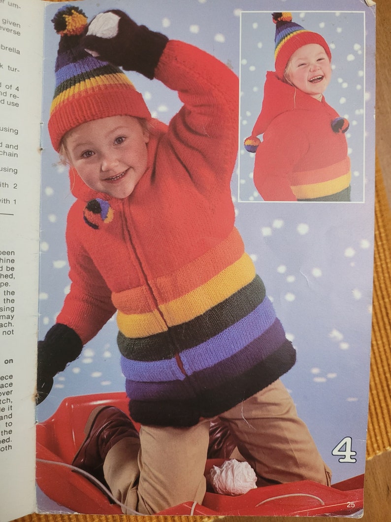 Vintage Children's Knit Sweater Patterns! so Many Rainbows! Colourful ...