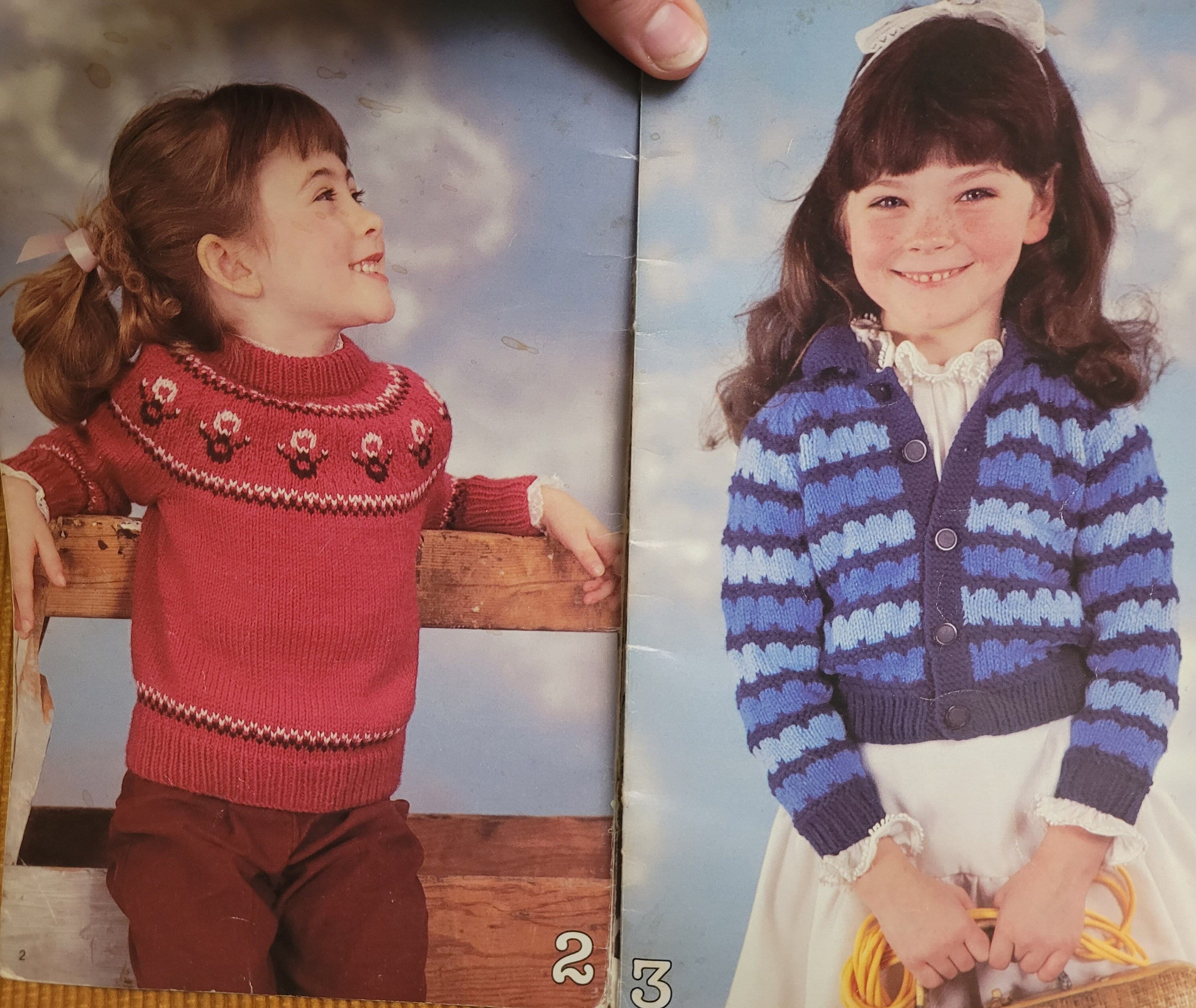 Vintage Children's Knit Sweater Patterns! so Many Rainbows! Colourful ...
