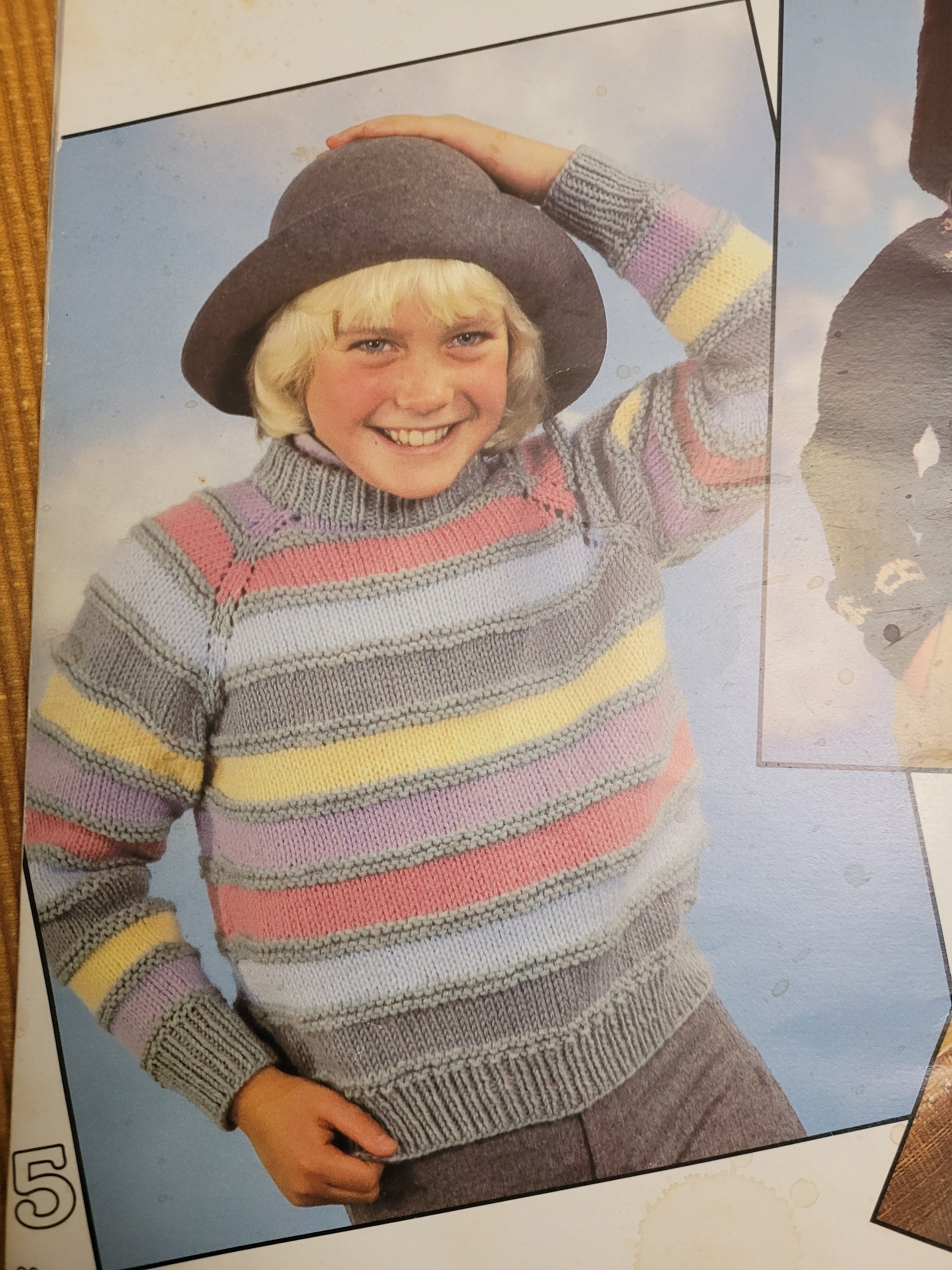 Vintage Children's Knit Sweater Patterns! so Many Rainbows! Colourful ...
