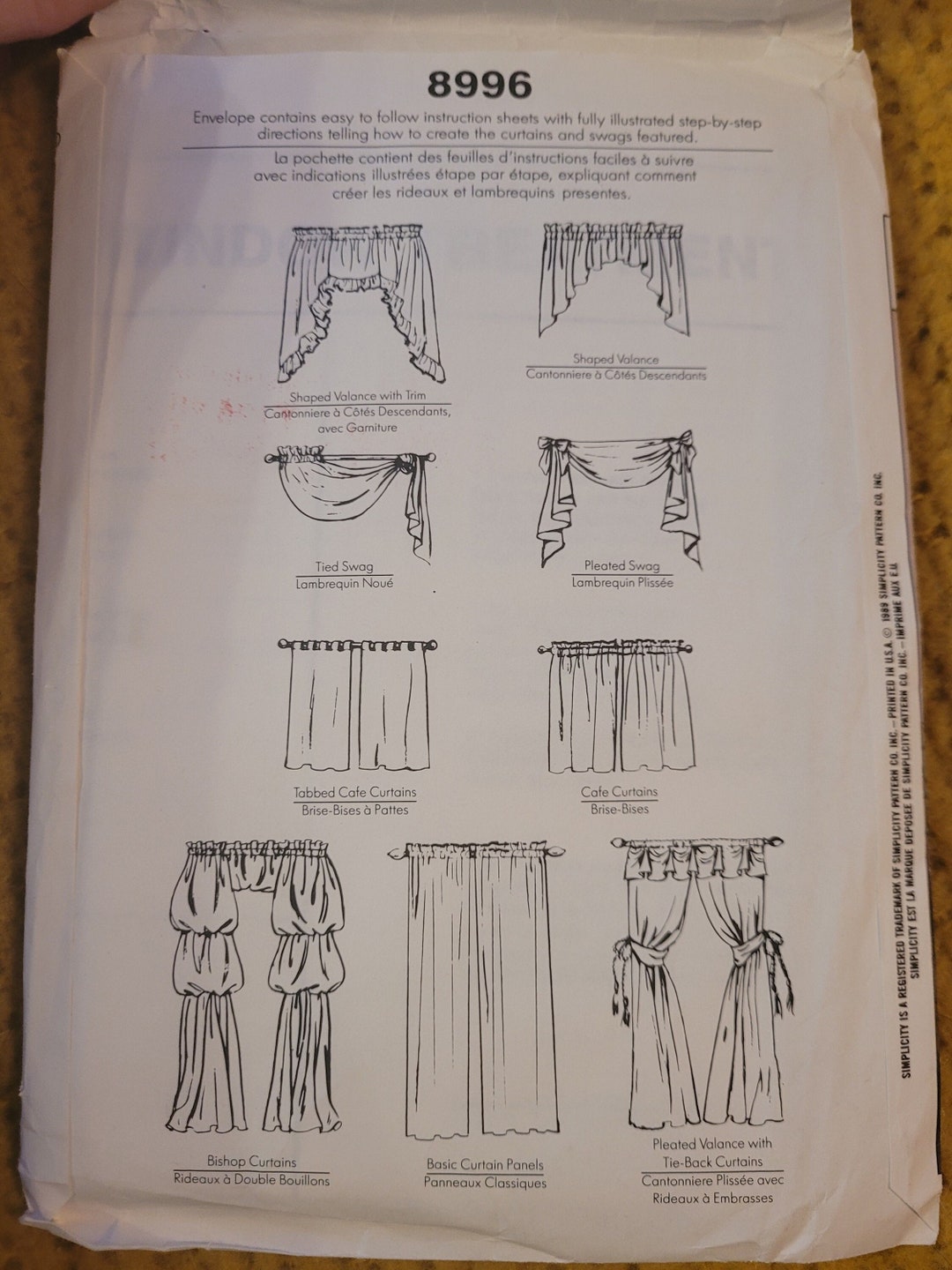 Vintage 1980s Curtain and Swag Sewing Patterns, Multiple Patterns ...