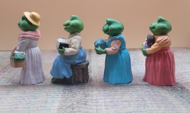 Set of Four Vintage Anthropomorphic Frogs - 1991 J.C. Country Girl ...