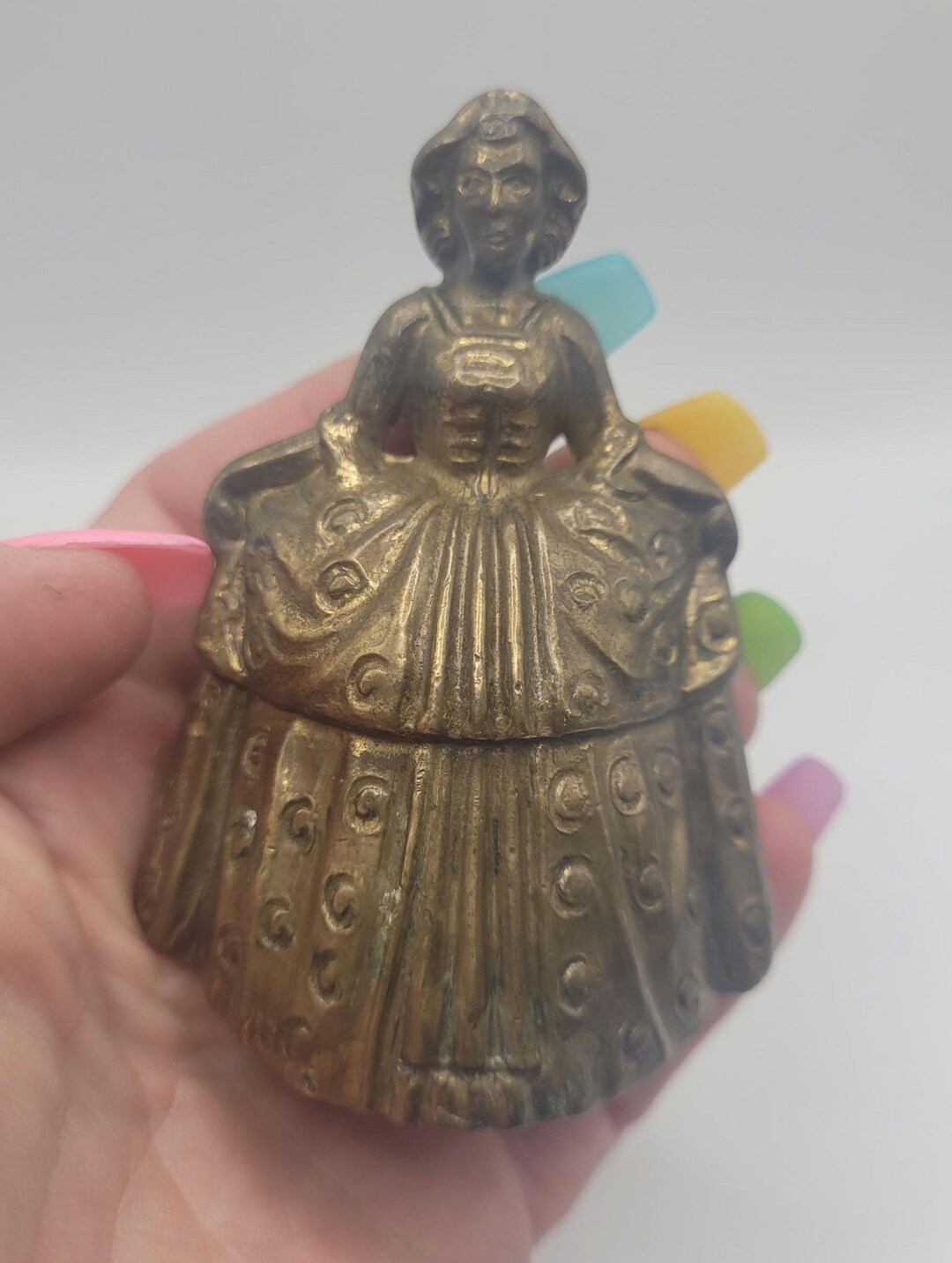 Vintage Brass Lady Bell of Servant Woman Curtsying in Mid-1800s Style ...