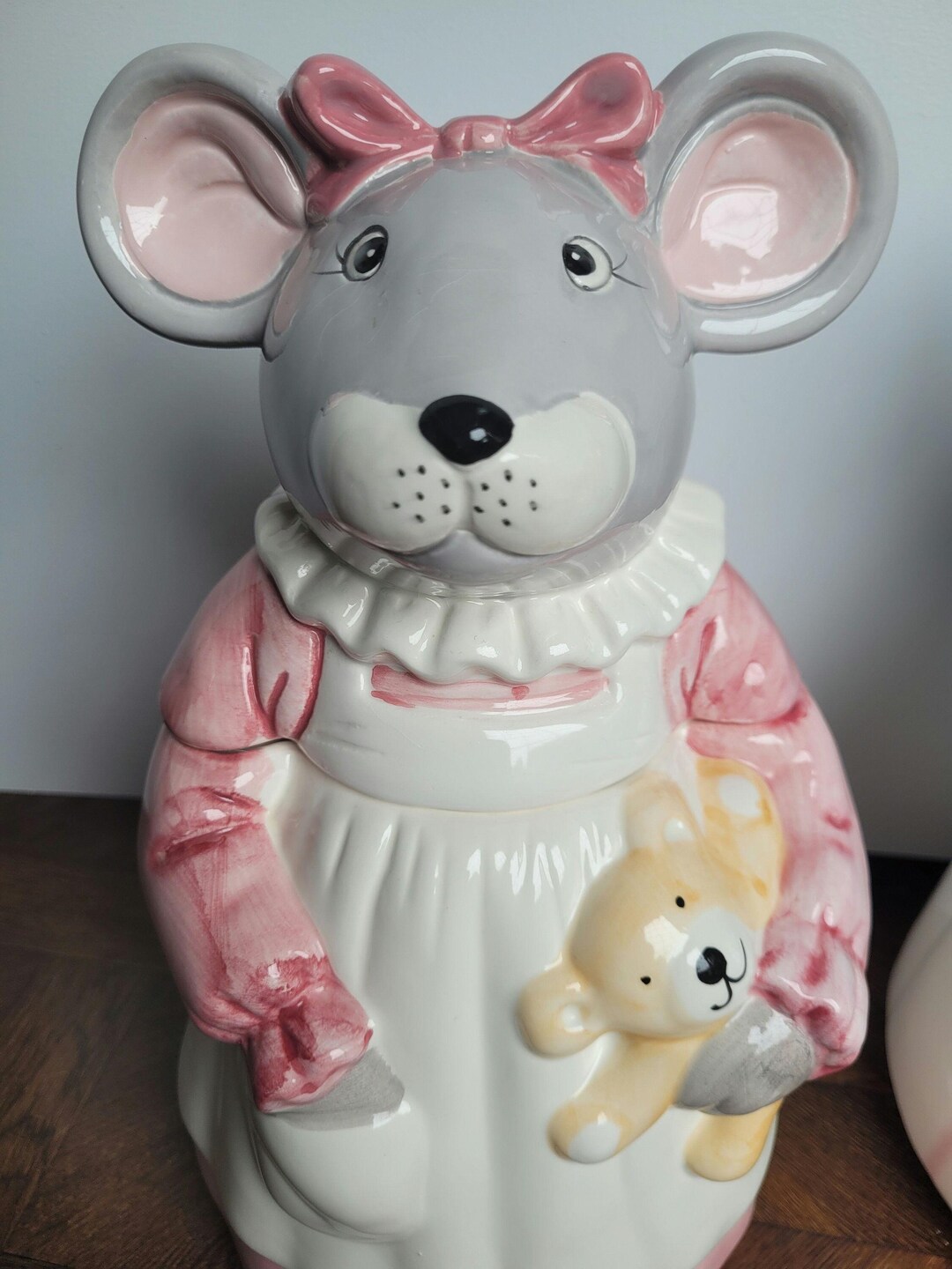 Sweet Vintage PINK Mouse Cookie Jar - Vintage Farmhouse Style, Kitchen ...