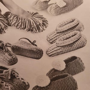 Vintage Slippers Knitting Pattern, Patons Pattern 304, Knit Slippers ...