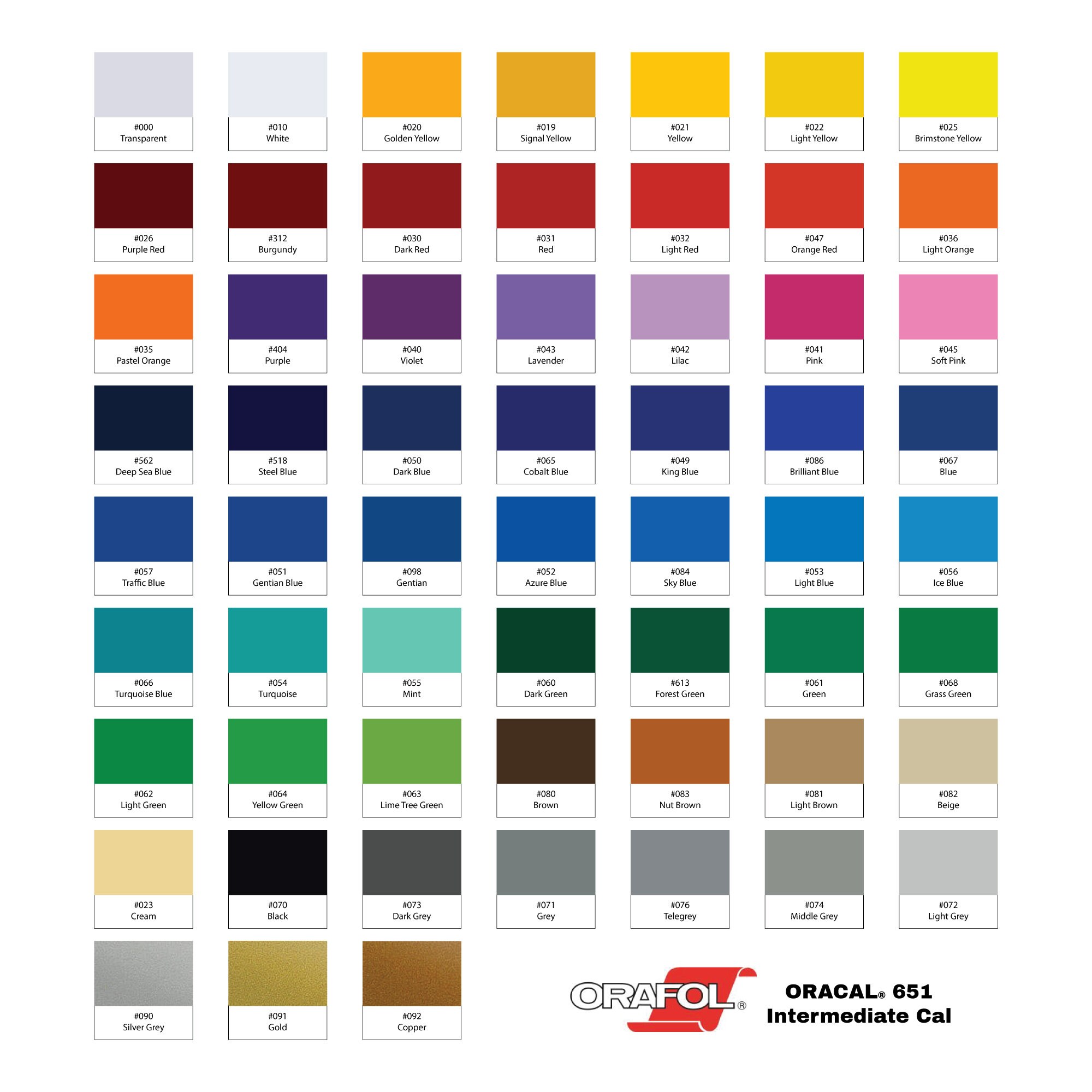 Oracal 651 Vinyl Sheets A4 High Quality Craft Vinyl for Stickers 10 ...