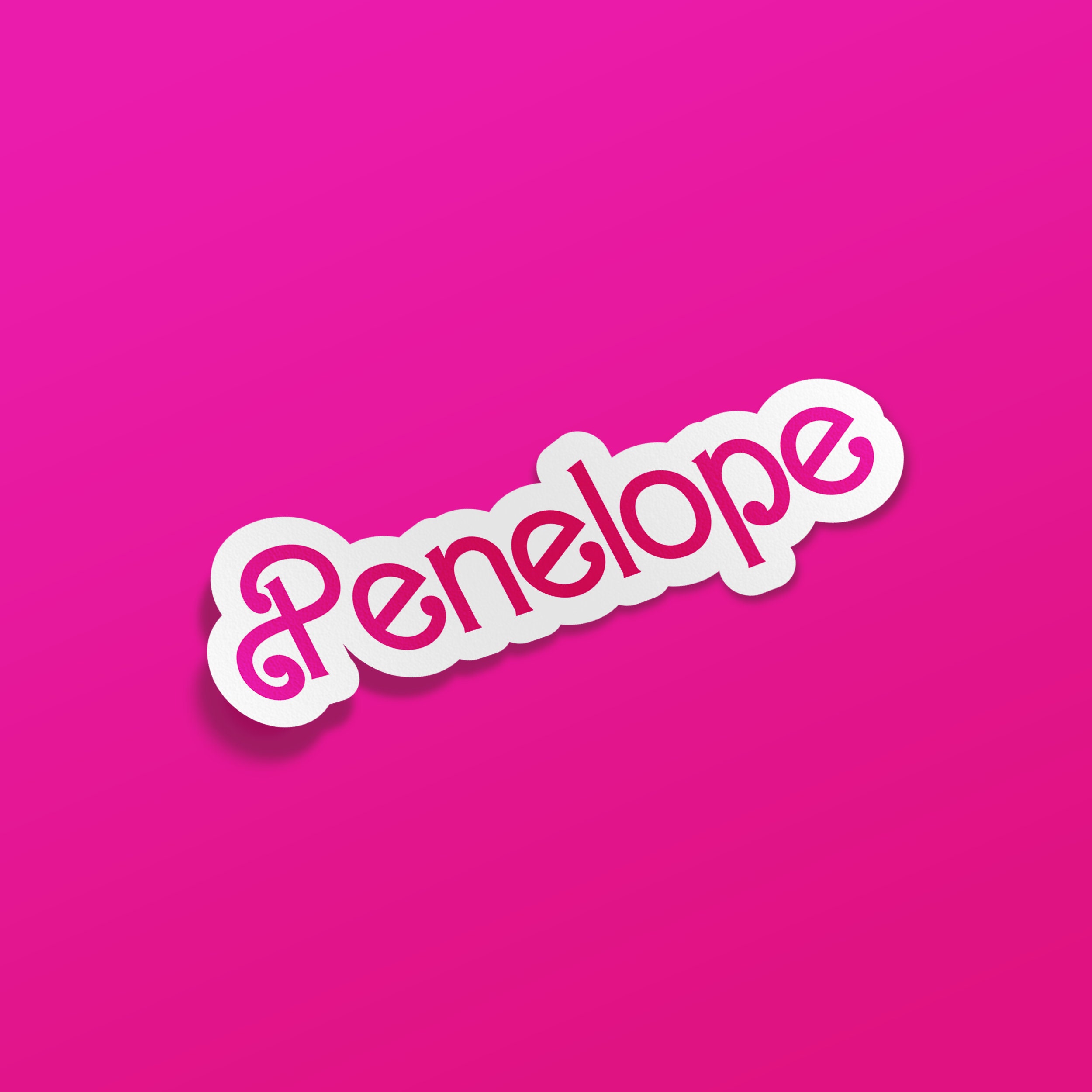 Pink Name Sticker - Etsy