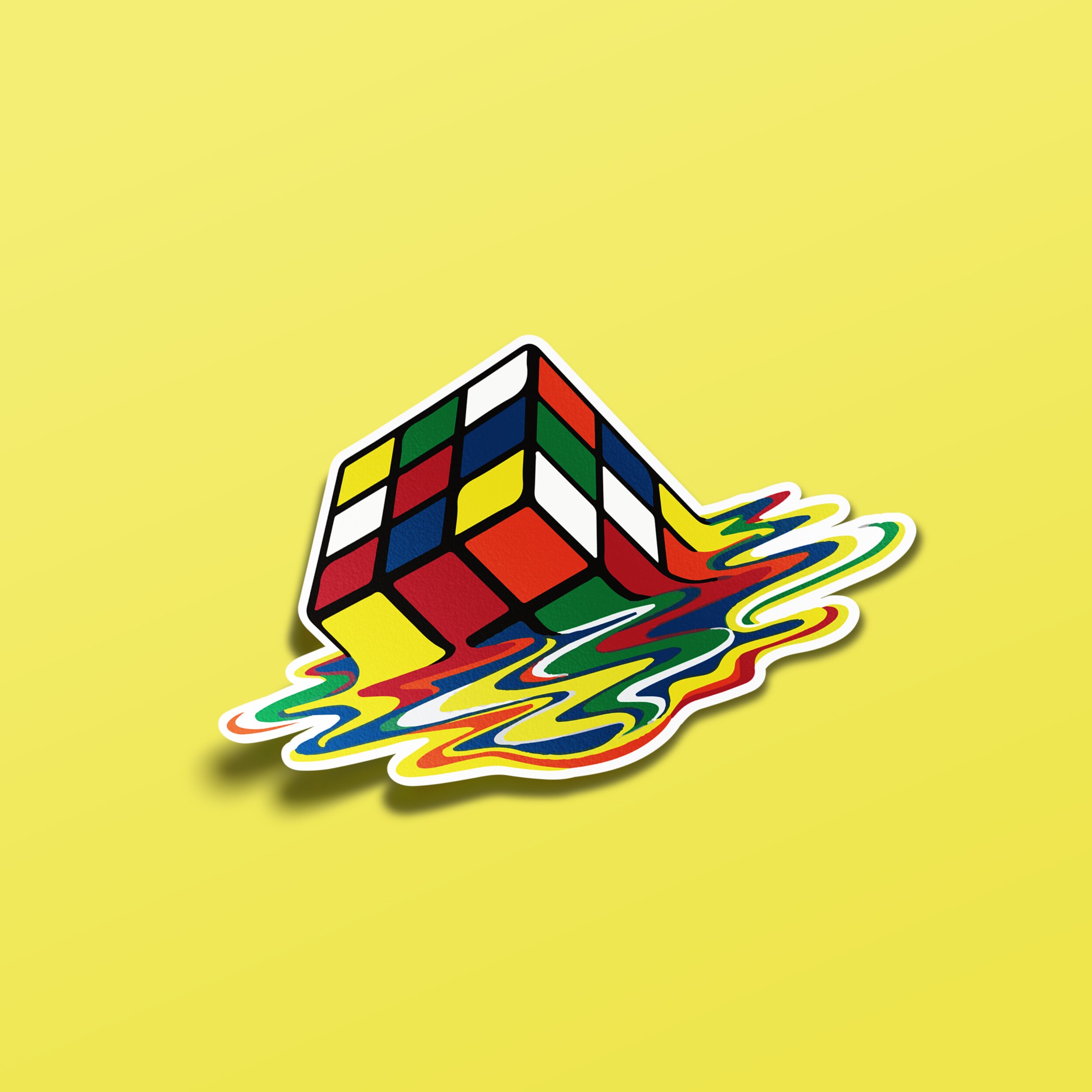 Melted Rubik's Cube Sticker - Etsy
