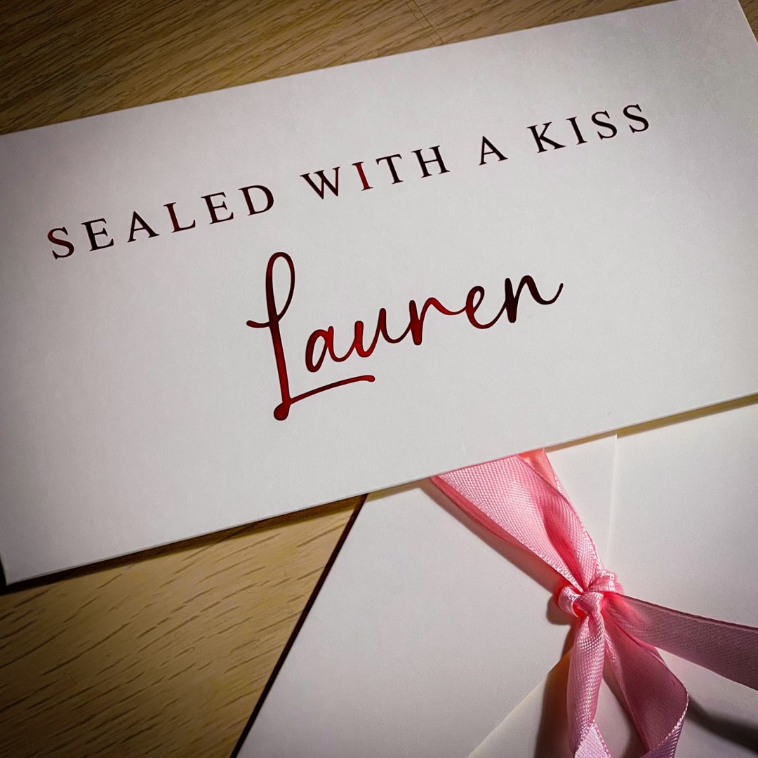 Personalized High-quality Envelope With Ribbon, Valentines Gift ...