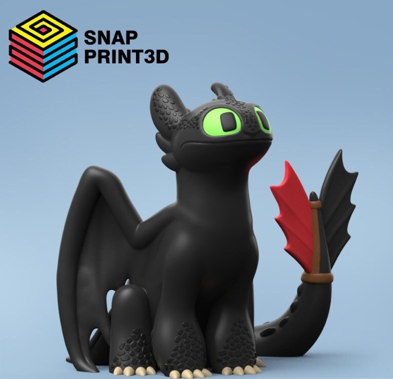 Toothless Dragon 3D Printed Model - Etsy