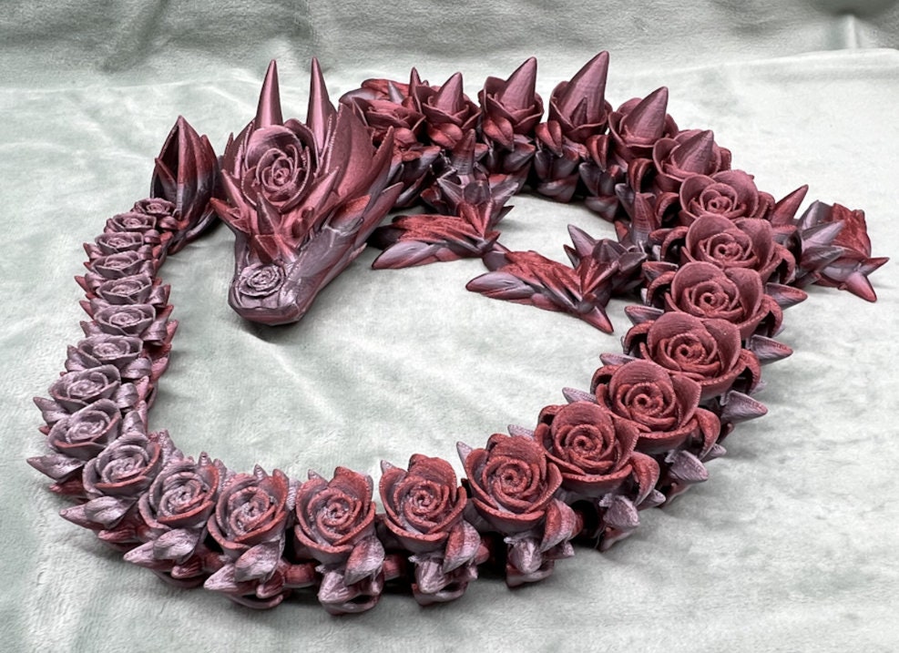 Articulated Rose Dragon 3D Print - Etsy