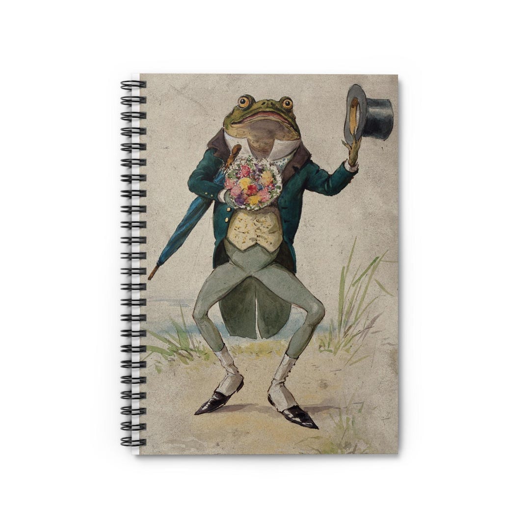 A Toad in Morning Dress Spiral Notebook Ruled Line - Etsy