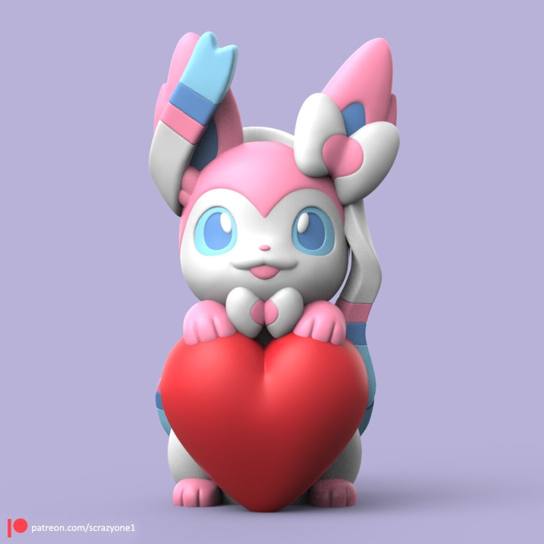 Valentine's Sylveon 3D Printed Model - Etsy