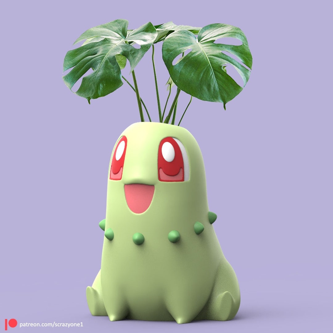 Chikorita/planter 3D Printed Model - Etsy
