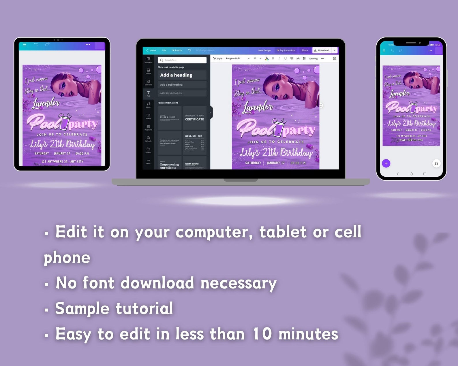 Swiftie Birthday Invitation | Editable Pool Party Invitation | Swiftie ...