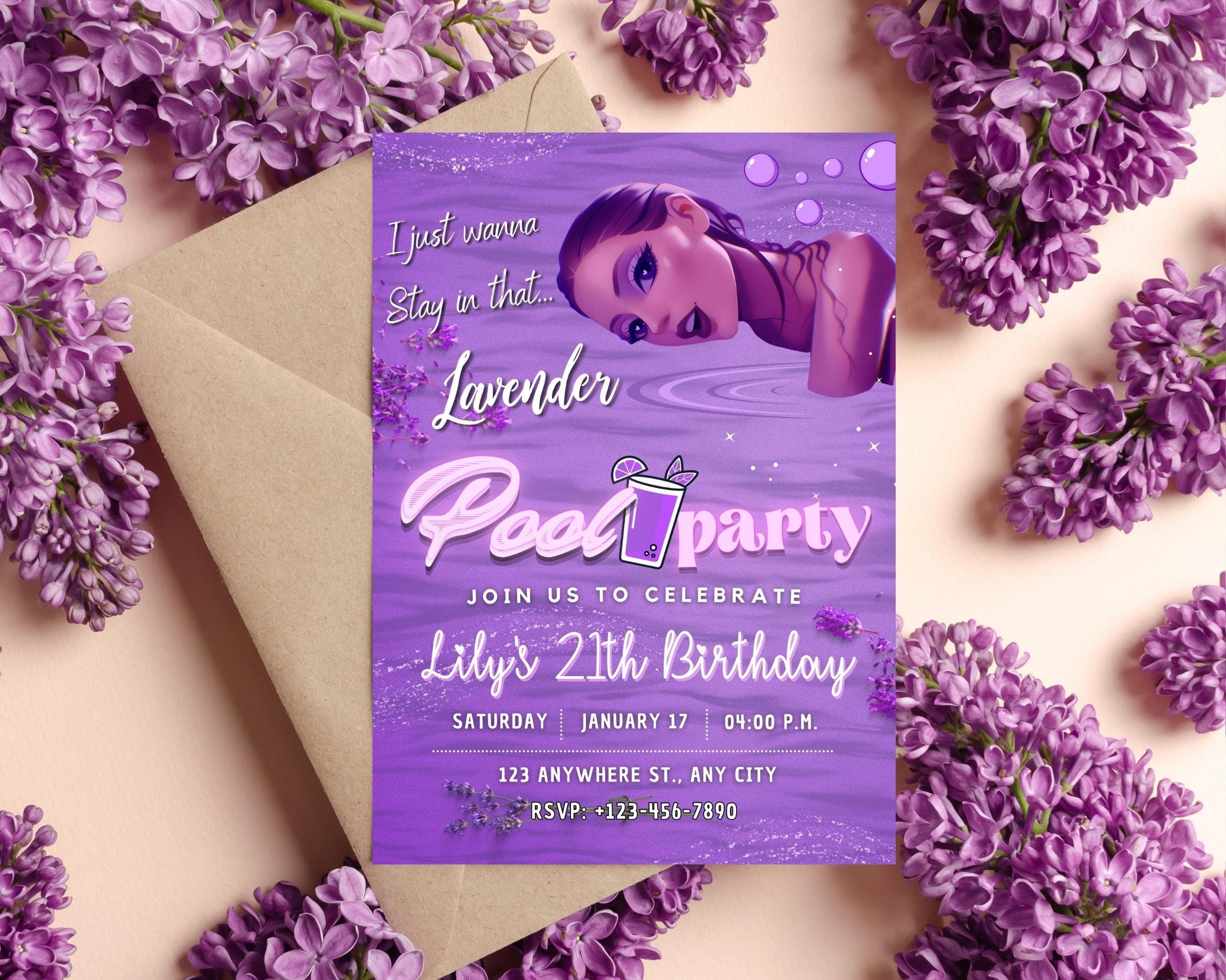 Swiftie Birthday Invitation | Editable Pool Party Invitation | Swiftie ...