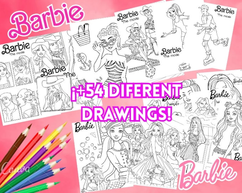 Barbie Coloring Pages Printable Coloring Pages PDF Printable Barbie - Etsy
