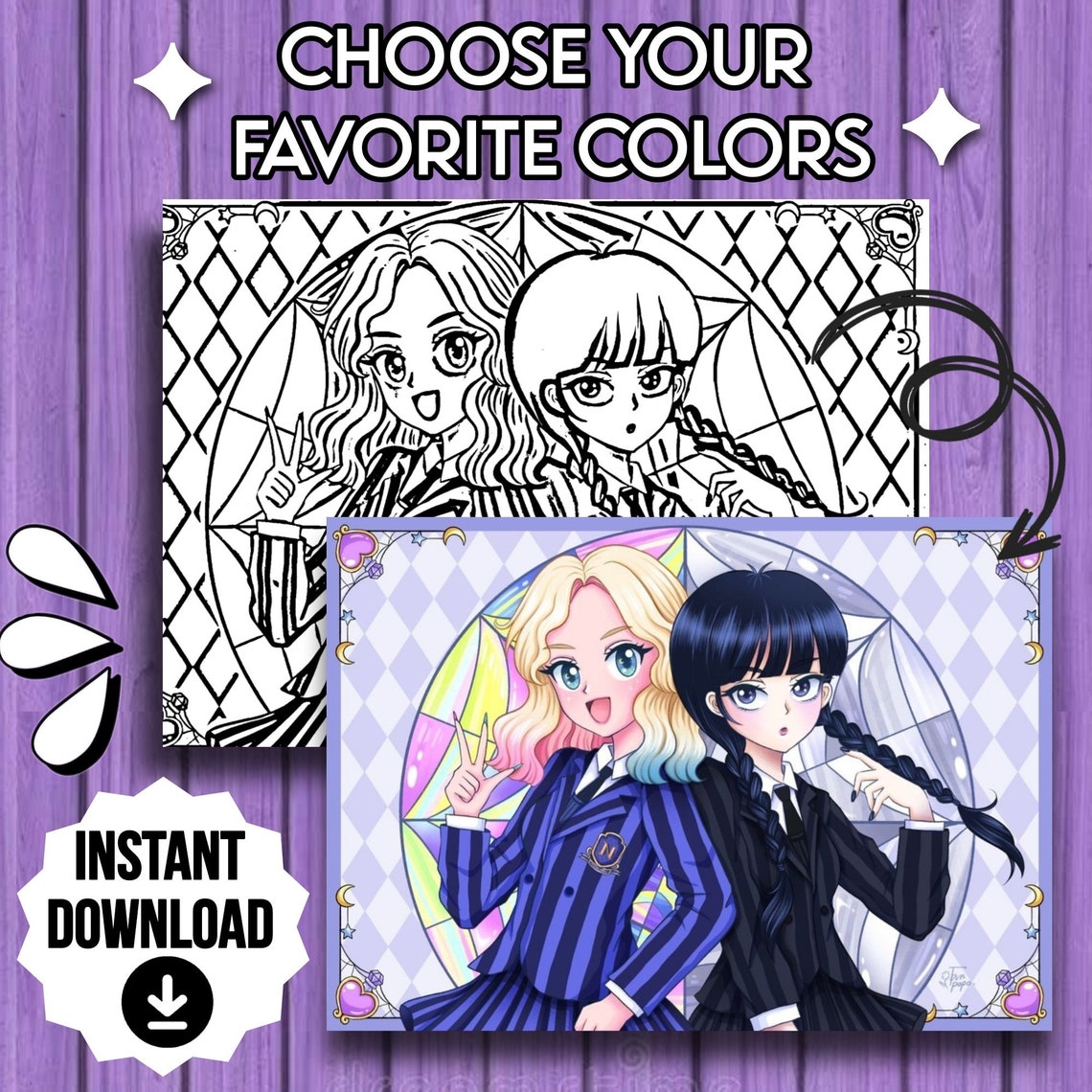 Libro para Colorear de Merlina Hojas para colorear - Etsy España