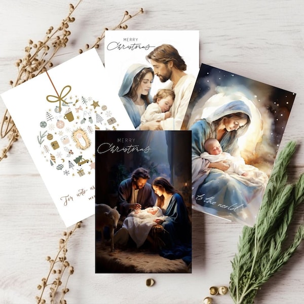 Religious Christmas Cards - Etsy