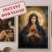 Blessed Virgin Mary Watercolor Poster, Mary Mother of God Poster ...