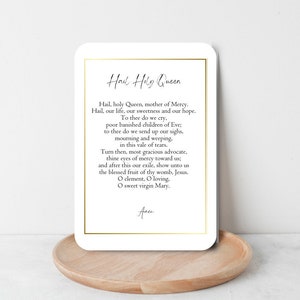 Laminated Prayer Card - Hail Holy Queen, Catholic Prayer Card ...