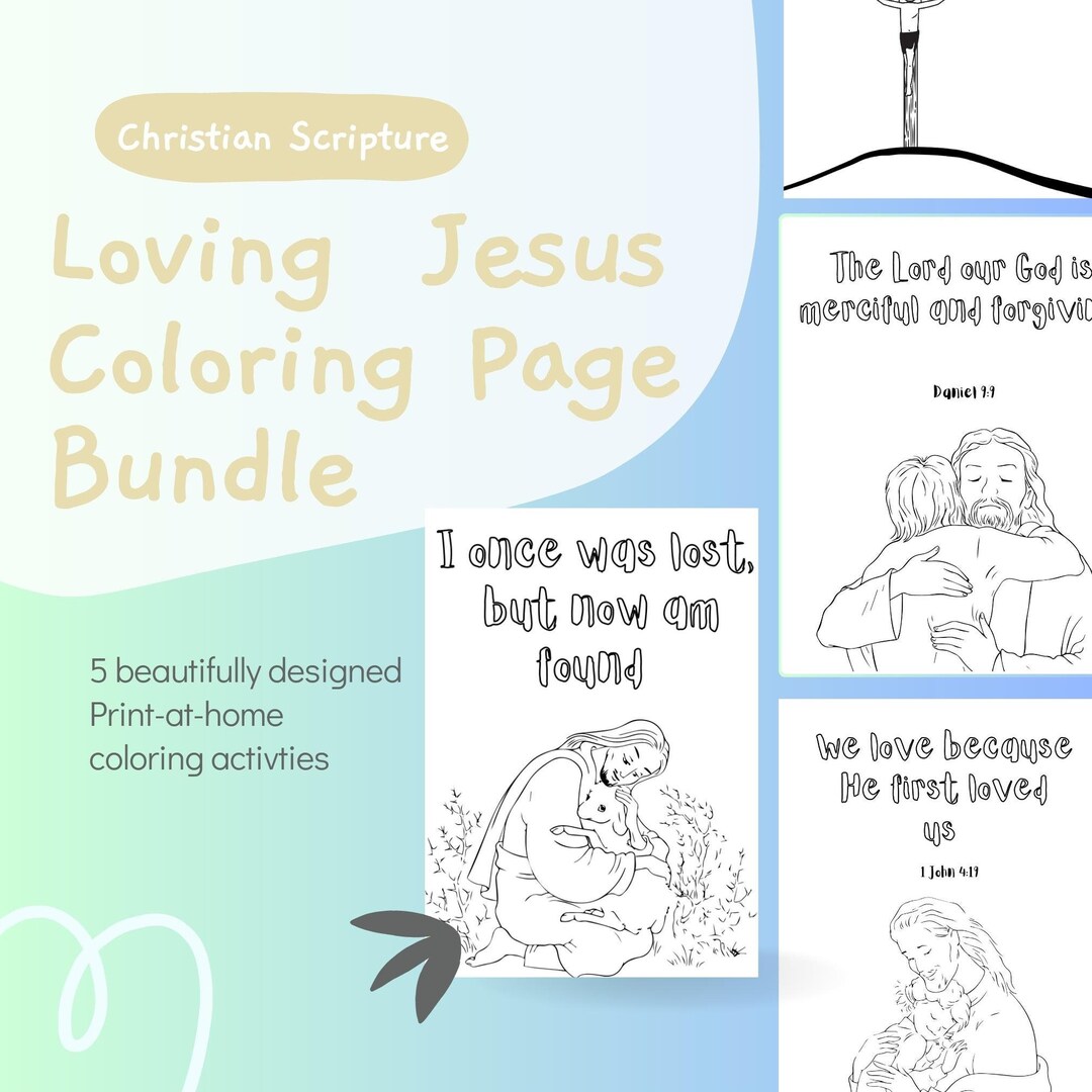 Loving Jesus Bible Coloring Pages for Children- Scripture Passage ...