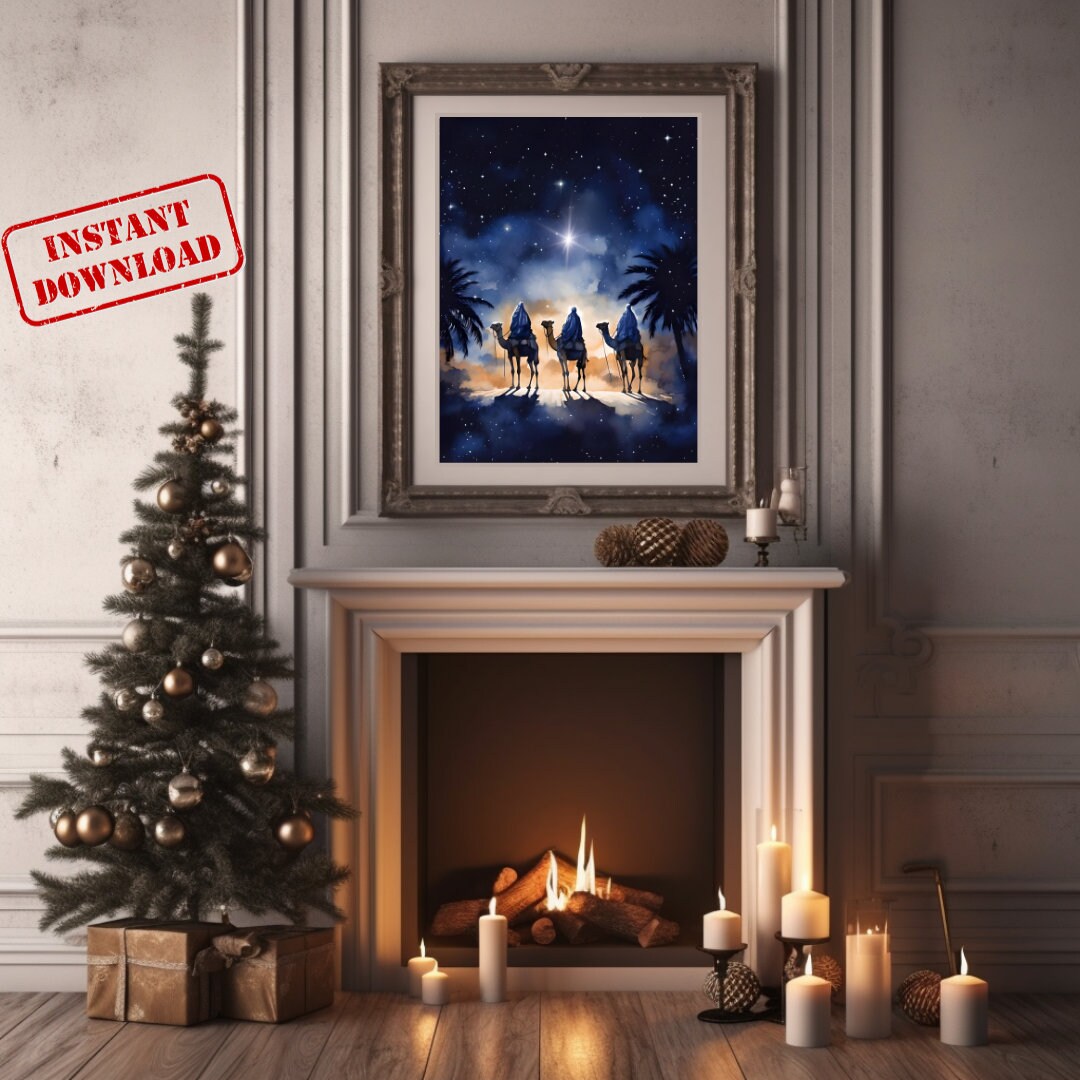 DIGITAL Three Wise Men Christmas Poster, Christian Christmas Poster ...