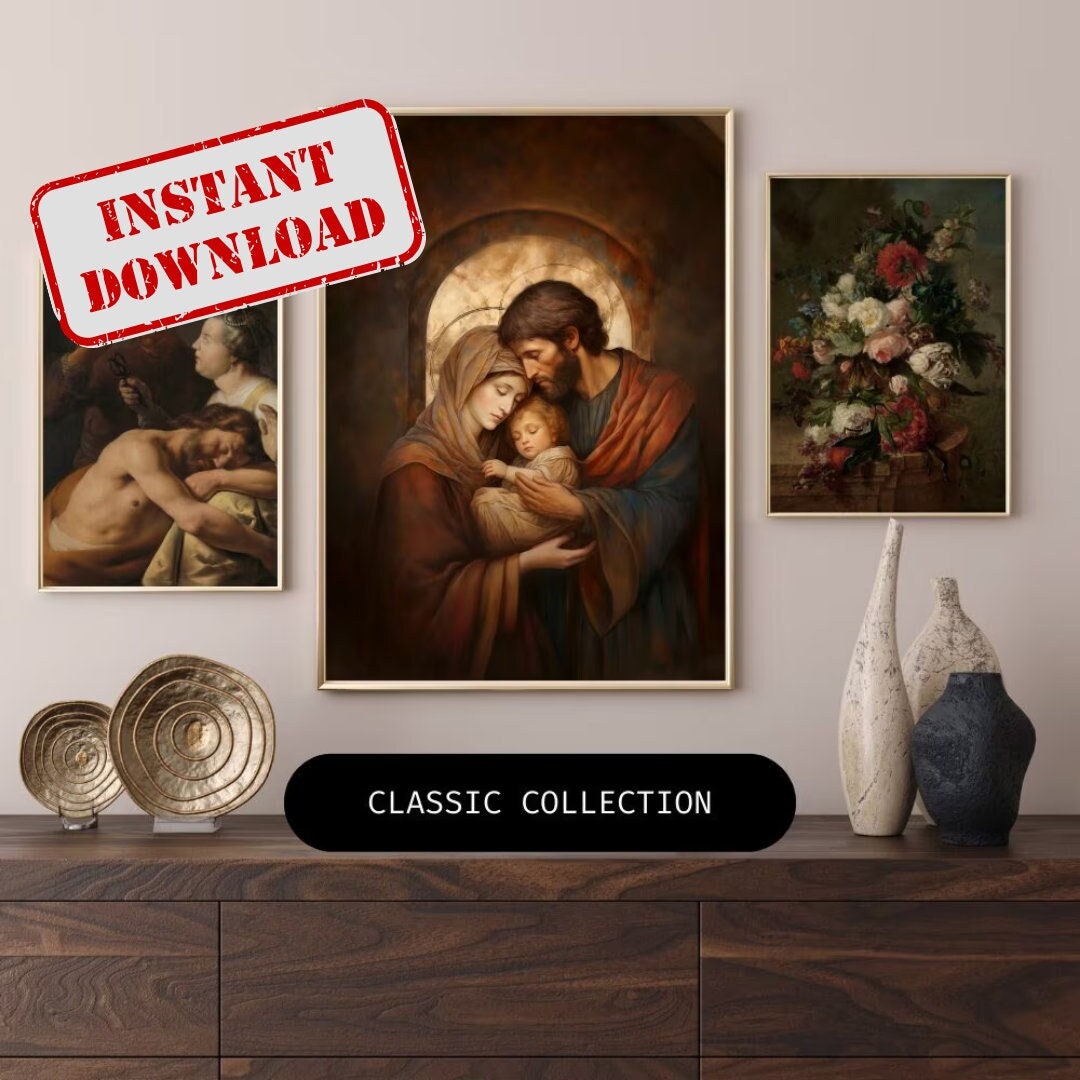 Traditional Catholic Art, Holy Family, Renaissance Art Print, Holy ...