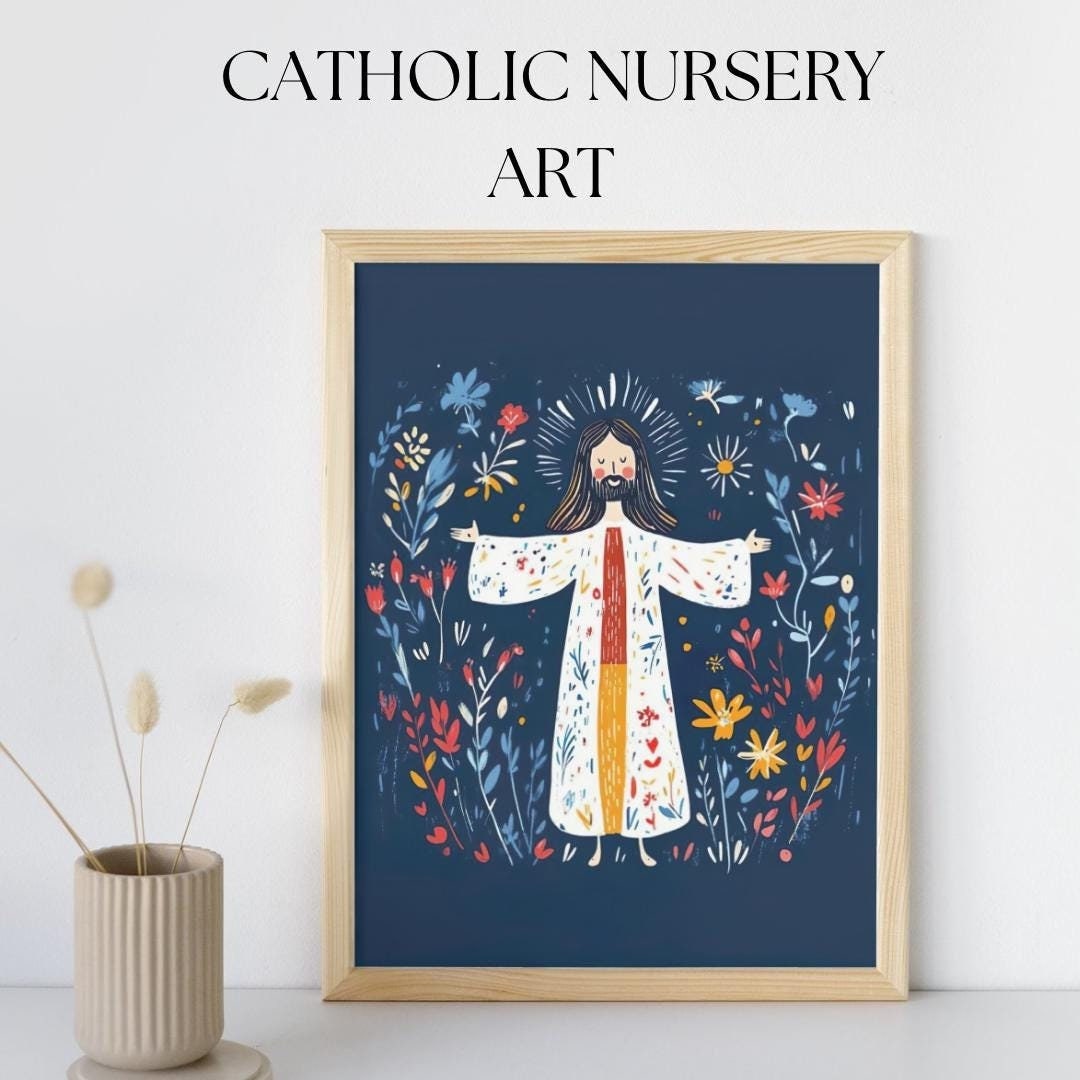 Jesus Christ Nursery Print: Scandinavian Catholic Art - Etsy