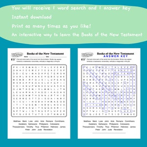 New Testament Books Word Search, Print-at-home Christian Activity ...