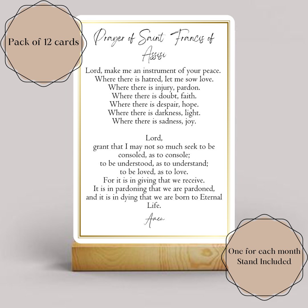 12-month Laminated Prayer Card Set, Catholic Prayer Card Bundle ...
