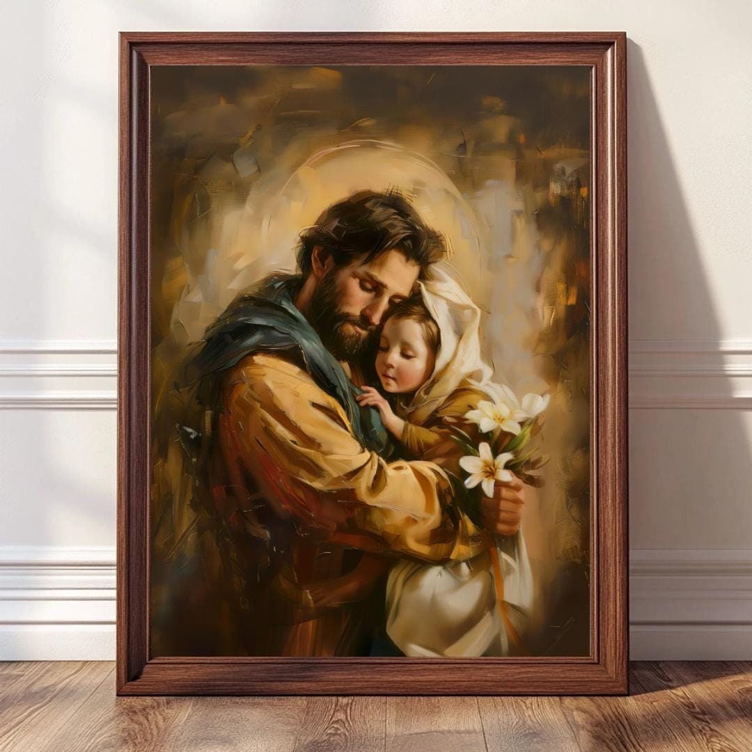 Saint Joseph Wall Art, Catholic Art Print, Saint Joseph Print, Holy ...