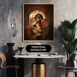 Traditional Catholic Art, Holy Family, Renaissance Art Print, Holy ...