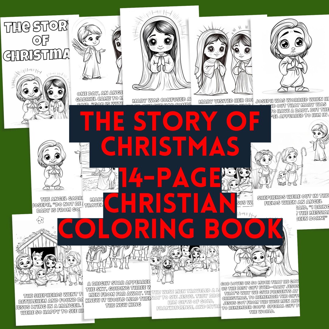 Christmas Nativity Story Coloring Pages, Christian Christmas Printable ...