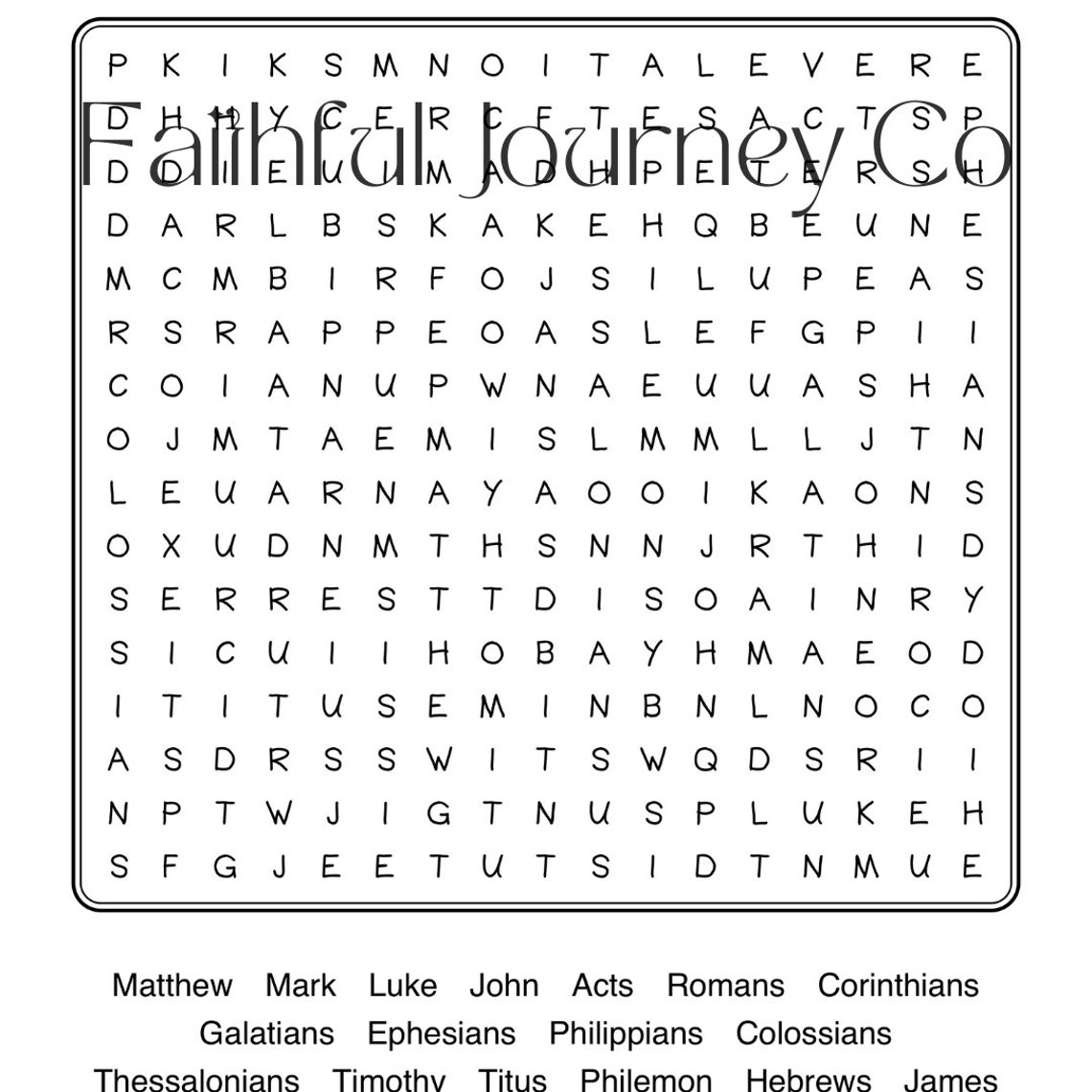 New Testament Books Word Search, Print-at-home Christian Activity ...