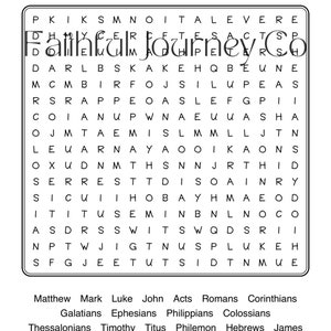 New Testament Books Word Search, Print-at-home Christian Activity ...