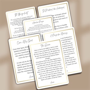 12-month Laminated Prayer Card Set, Catholic Prayer Card Bundle ...