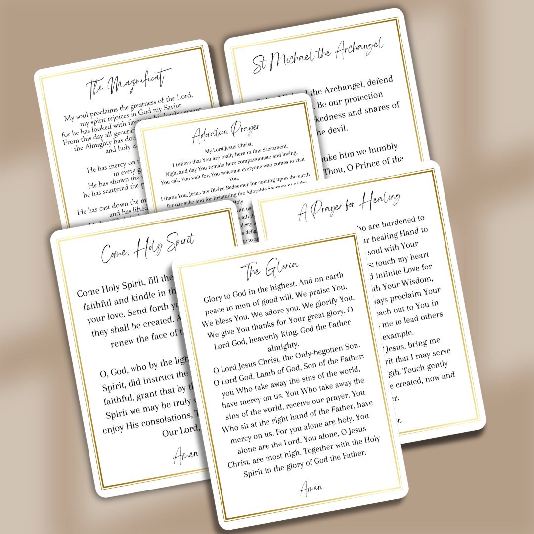 12-month Laminated Prayer Card Set Catholic Prayer Card - Etsy