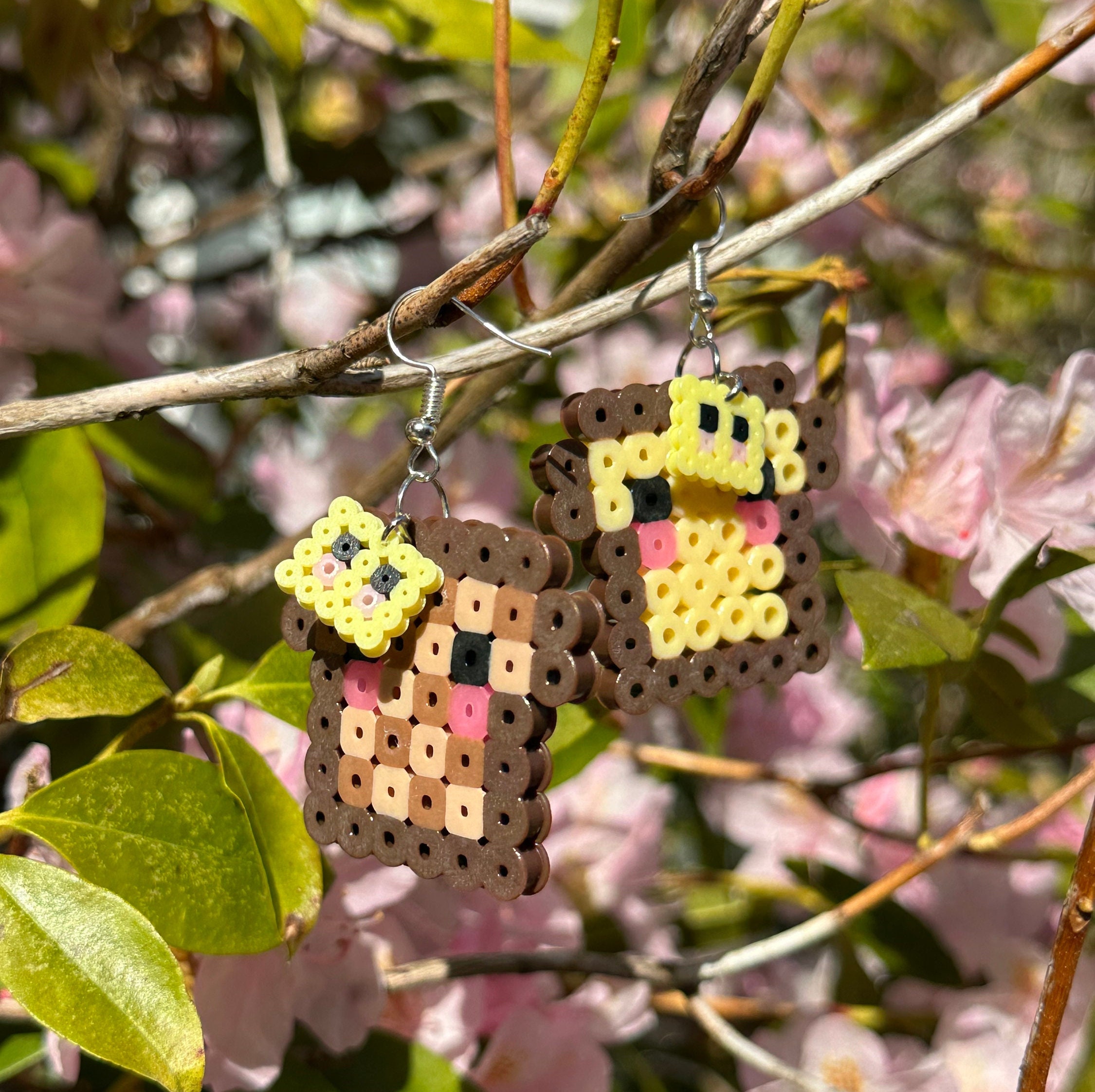 Bread and Butter Perler Bead Earrings - Etsy