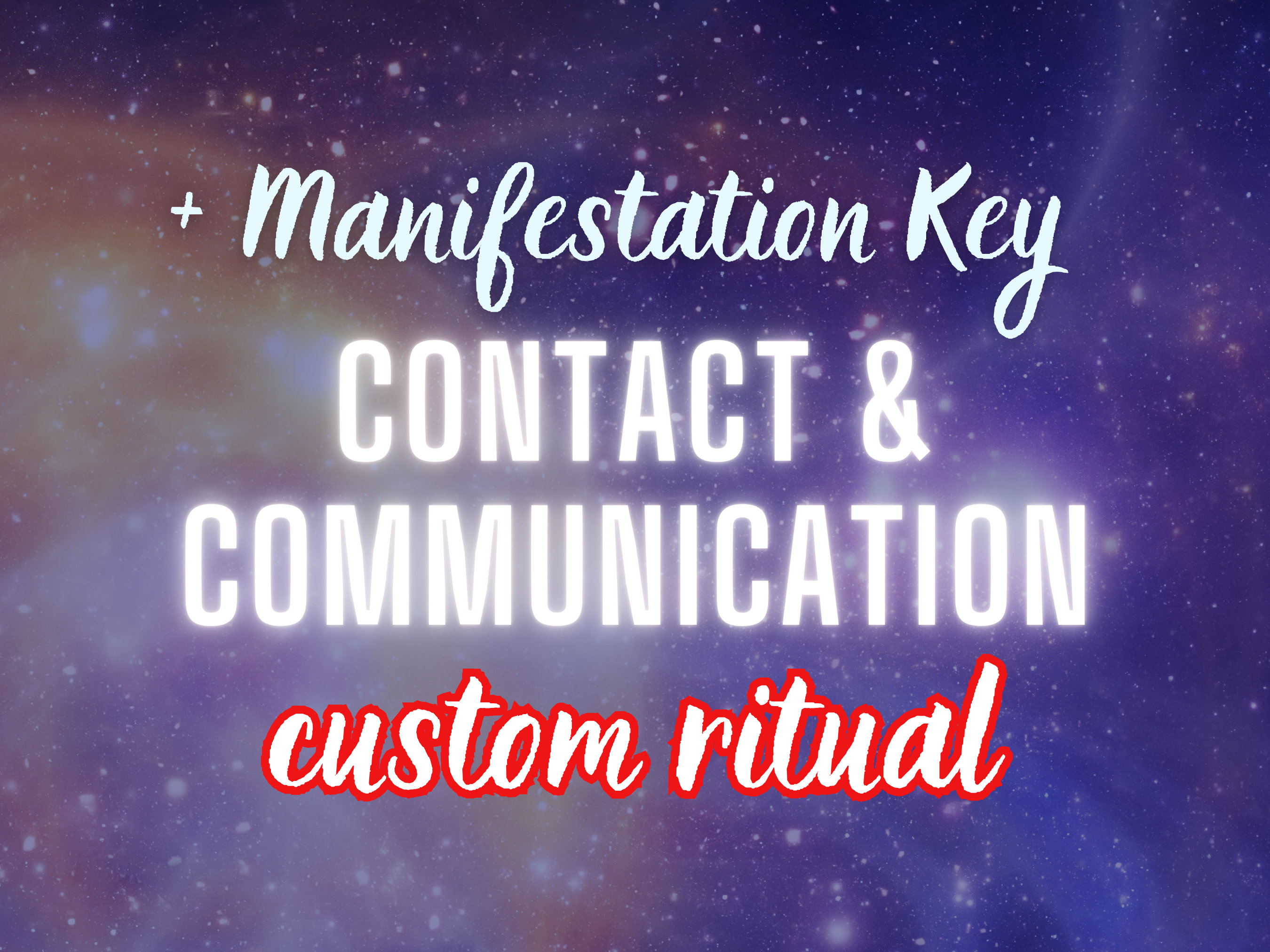 24/7 CONTACT & COMMUNICATION Custom Ritual Manifestation Key Energy ...