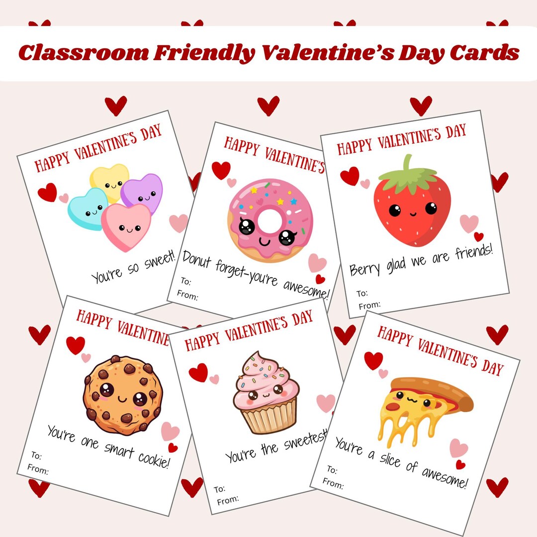 Kids Valentine’s Day Cards Printable | Classroom Valentine Cards | Kid ...