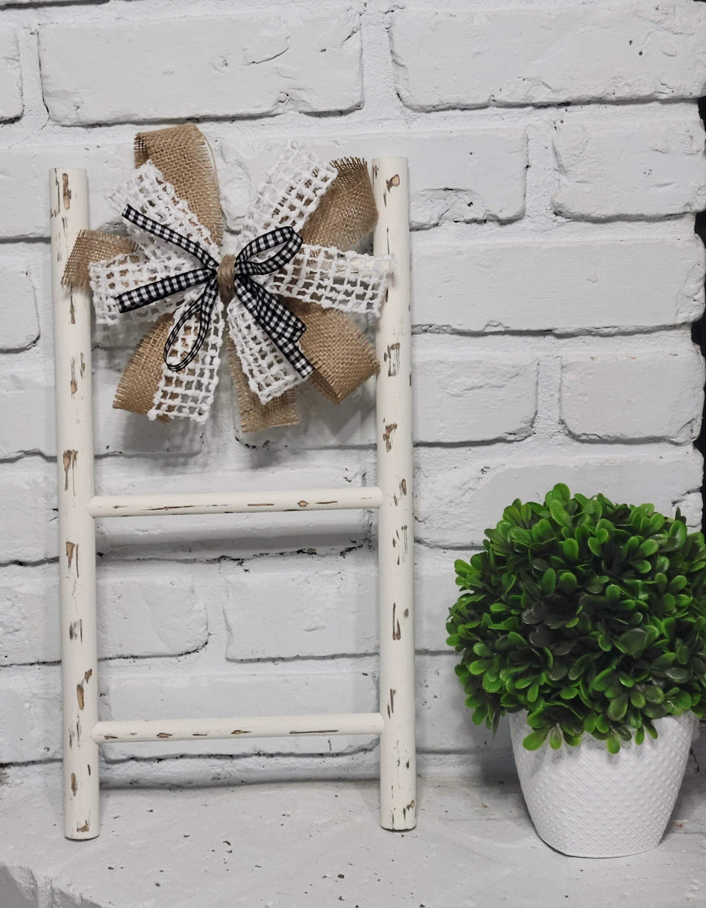 2 Tiered Rustic Wooden Home Decor Ladder - Etsy