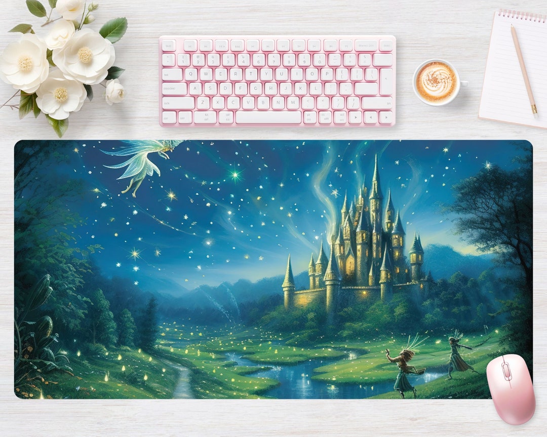 Desk Pad Forest Fantasy Fairy Castle, Mouse Pad, Mouse Mat, Extra Large ...