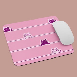 Desk Pad Cat Pink Row Mouse Pad, Mouse Mat, Extra Large, Laptop Mat ...