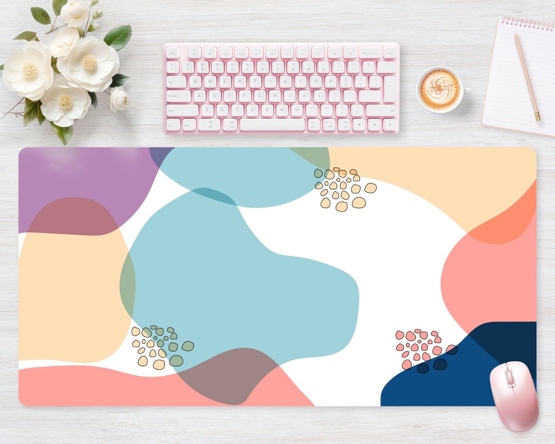Desk Pad Abstract Pastel, Mouse Pad, Mouse Mat, Extra Large, Laptop Mat ...