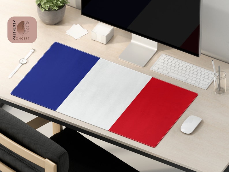Desk Pad France Flag, Mouse Pad, Mouse Mat, Extra Large, Laptop Mat ...