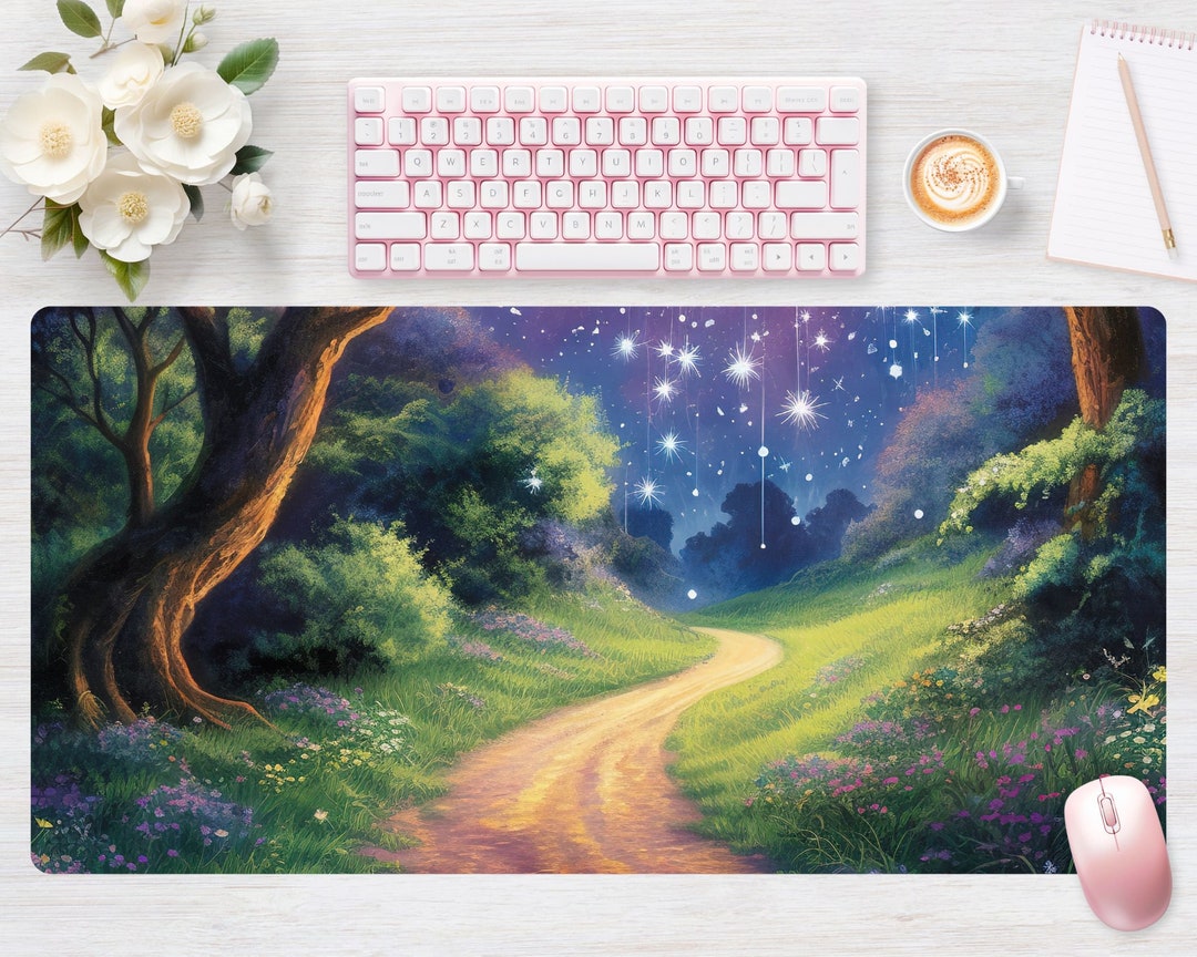 Desk Pad Forest Fantasy Starry Fairy, Mouse Pad, Mouse Mat, Extra Large ...