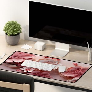 Desk Pad Primrose Pink Flower Spring 3D, Mouse Pad, Mouse Mat, Extra ...