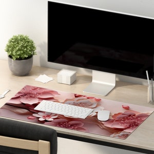 Desk Pad Primrose Pink Flower Spring 3D, Mouse Pad, Mouse Mat, Extra ...